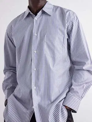 Comme Des Garçons Striped Cotton-poplin Shirt