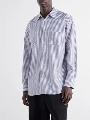 Comme Des Garçons Striped Cotton-poplin Shirt