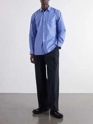 Comme Des Garçons Striped Cotton-poplin Shirt