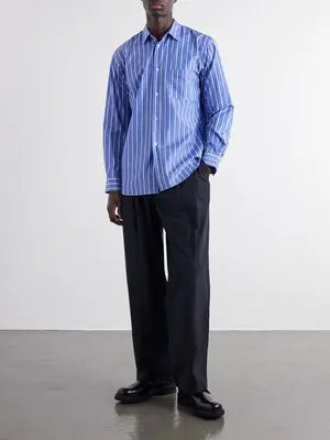 Comme Des Garçons Striped Cotton-poplin Shirt