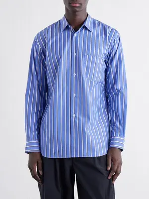 Comme Des Garçons Striped Cotton-poplin Shirt