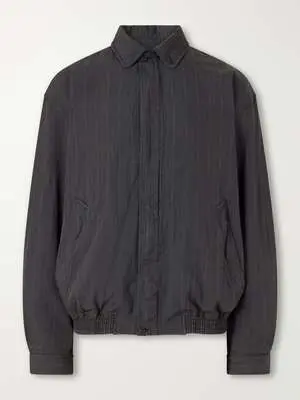 Comme Des Garçons Striped Herringbone Woven Jacket - Gray