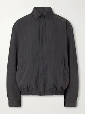Comme Des Garçons Crinkled Striped Herringbone Jacket