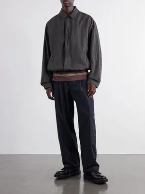 Comme Des Garçons Crinkled Striped Herringbone Jacket
