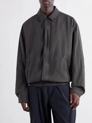 Comme Des Garçons Crinkled Striped Herringbone Jacket