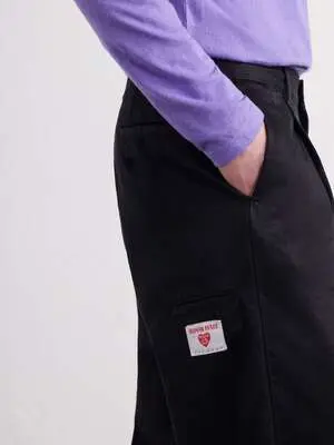 HUMAN MADE Tapered Pleated Cotton-canvas Trousers