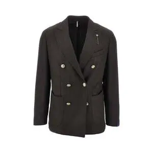 SANTANIELLO Mélange Tweed Tailored Jacket