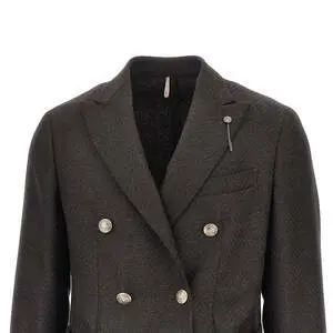 SANTANIELLO Mélange Tweed Tailored Jacket