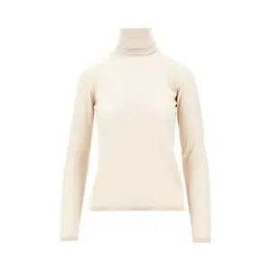 Max Mara Virgin Wool Knitting Turtleneck - Beige