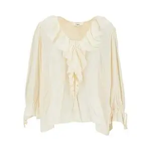 Chloé Ruffled Crêpe De Chine Blouse - White