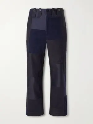 Junya Watanabe Patchwork Straight-leg Paneled Cotton-twill Trousers - Blue