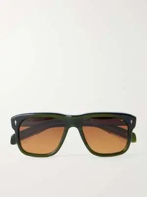 JACQUES MARIE MAGE Yves Rectangle-style Acetate Sunglasses - Green