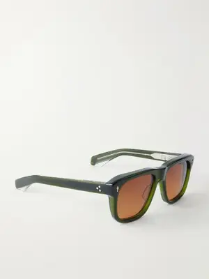 JACQUES MARIE MAGE Yves Square-frame Acetate Sunglasses - Green