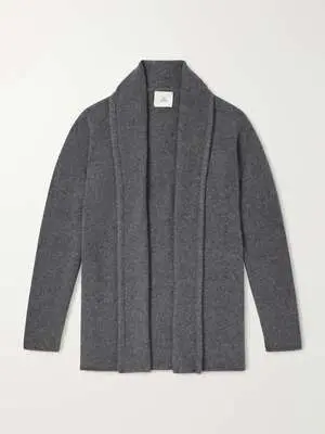 THE ELDER STATESMAN Shawl-collar Cashmere Cardigan - Gray