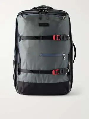 MASTER-PIECE CO Potential 3way Convertible Leather And Canvas-trimmed Cordura® Mastertex Backpack - Gray