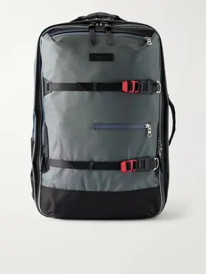 MASTER-PIECE CO Potential 3way Convertible Leather And Canvas-trimmed Cordura® Mastertex Backpack - Gray