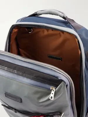 MASTER-PIECE CO Potential 3way Convertible Leather And Canvas-trimmed Cordura® Mastertex Backpack - Gray