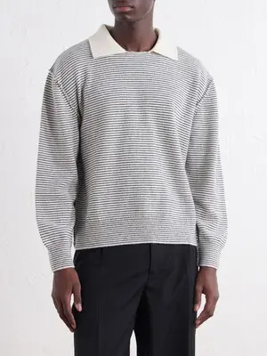 MFPEN Charming Striped Wool Polo Sweater