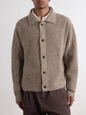 SAGE NATION Wiral Ribbed-knit Wool Cardigan - Neutrals