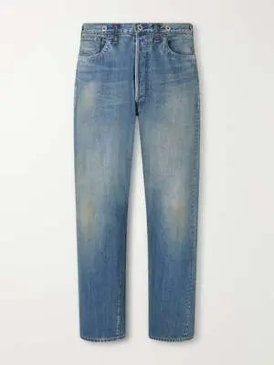 A.PRESSE Tapered Distressed Jeans - Indigo