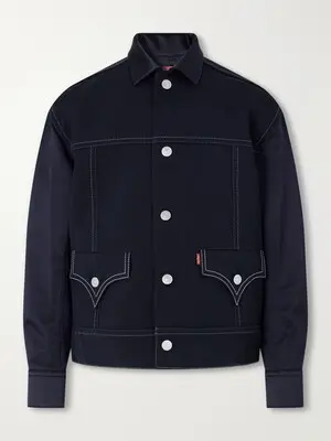 Junya Watanabe Levi's Satin-trimmed Wool-twill Jacket - Black