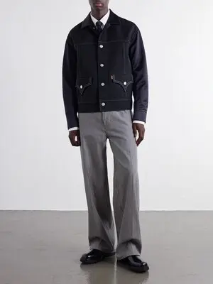 Junya Watanabe Levi's Satin-trimmed Wool-twill Jacket - Black