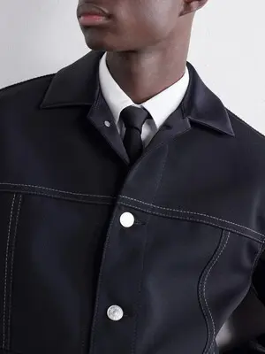 Junya Watanabe Levi's Satin-trimmed Wool-twill Jacket - Black