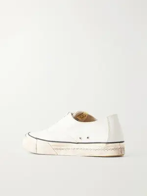 Visvim Logan Distressed Canvas Sneakers - White