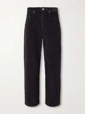 MFPEN Straight-leg Cotton-corduroy Trousers - Black