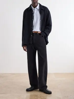MFPEN Straight-leg Cotton-corduroy Trousers - Black