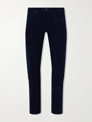 TOM FORD Slim-fit Cotton-blend Corduroy Trousers - Blue