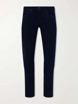 TOM FORD Slim-fit Cotton-blend Corduroy Trousers - Navy