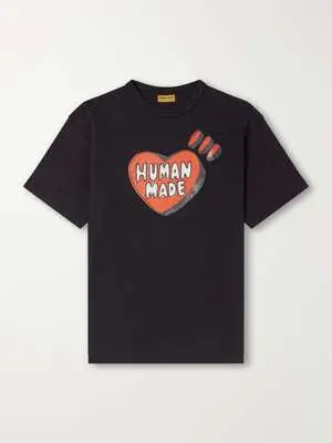 HUMAN MADE Printed Cotton-jersey T-shirt - Black