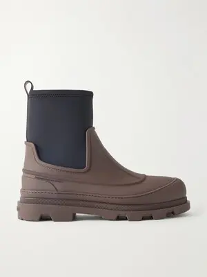Moncler Vera Pulse Scuba And Rubber Hiking Boots - Brown