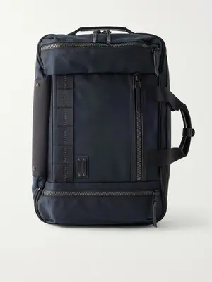 MASTER-PIECE CO Rise Leather And Canvas-trimmed Cordura® Mastertex Backpack - Blue
