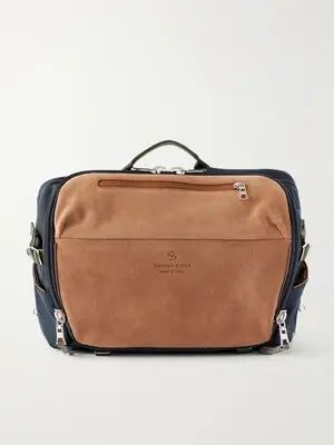 MASTER-PIECE CO Grave Suede And Shell Messenger-bag - Blue