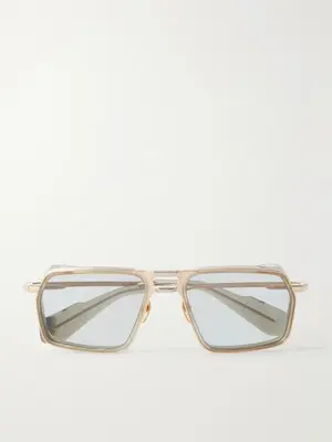 JACQUES MARIE MAGE Gt-r Double-bridge Aviator-style -tone Titanium Sunglasses