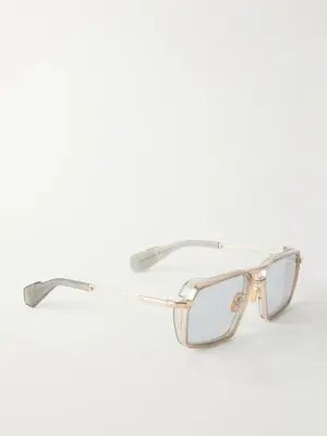 JACQUES MARIE MAGE Gt-r Double-bridge Aviator-style -tone Titanium Sunglasses
