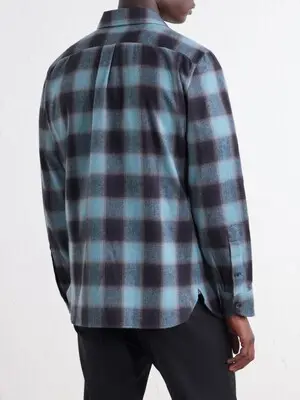 TOM FORD Checked Cotton-flannel Shirt - Blue