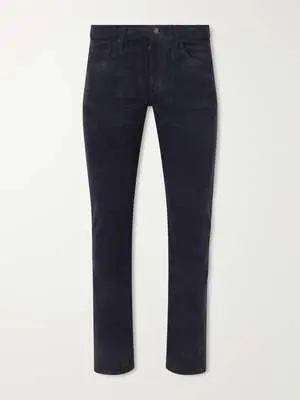 TOM FORD Slim-fit Cotton-blend Corduroy Trousers - Black