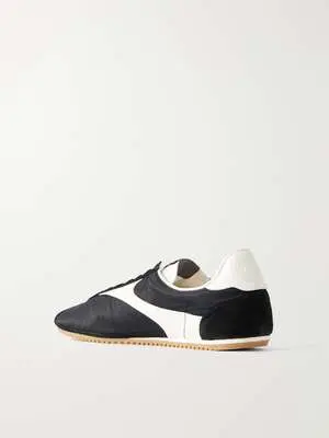 Bottega Veneta Shot Suede And Leather-trimmed Twill Sneakers