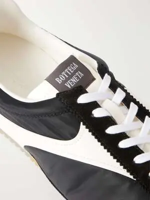 Bottega Veneta Shot Suede And Leather-trimmed Twill Sneakers