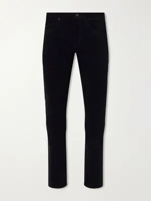 TOM FORD Slim-fit Cotton-blend Corduroy Trousers - Black