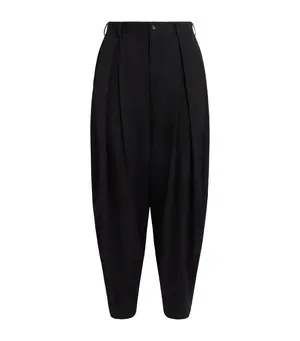 Comme Des Garçons Wool Pleated Trousers - Black