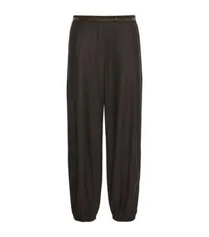 Max Mara Virgin Wool Belted Tailored Trousers