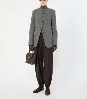 Max Mara Virgin Wool Belted Tailored Trousers