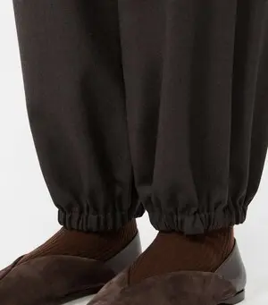 Max Mara Virgin Wool Belted Tailored Trousers