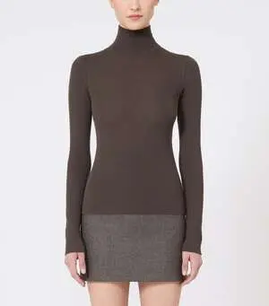 Max Mara Virgin Wool High-neck Sweater - Brown