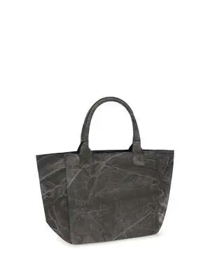 GANNI Medium Trapeze Flower-print Shopping Bag - Gray