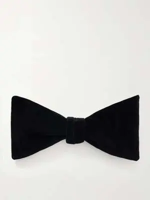 Khaite Liv Bowtie Velvet Cotton-blend Collar